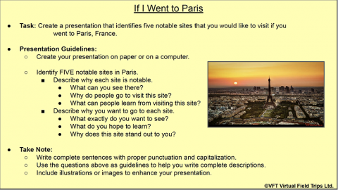Virtual Field Trips – Paris: City of Light (Grades K-5)