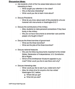 Washington, DC (Grades K-5) – Virtual Field Trips
