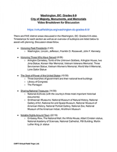 Washington, DC (Grades 6-9) – Virtual Field Trips