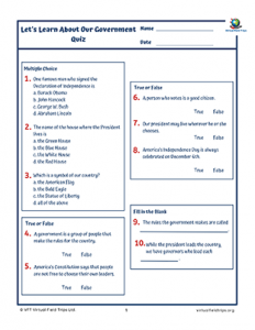 Grade 1 - Civics Video Lesson - Social Studies - Worksheets, Quiz