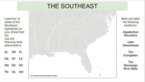 Grade 4: Southeast Region of the U.S. – Social Studies Lesson