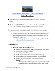 National Parks - Alaska & Hawaii – Virtual Field Trips