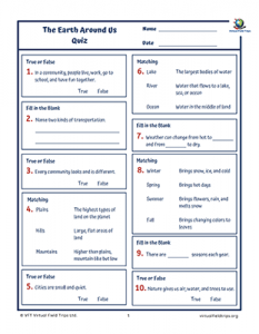 Grade 1 - Geography Video Lesson - Social Studies - Worksheets.