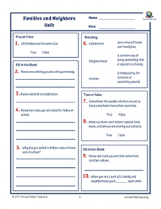 Grade 1 - Families and Neighbors – Social Studies Lesson