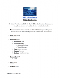 Sahara Desert – Virtual Field Trips