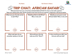 African Safari Video & Worksheets – Virtual Field Trips