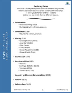 Virtual Field Trips – Exploring Cuba